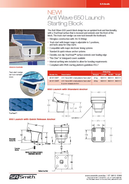 Anti Wave 650 Starting Platform | S.R.Smith Australia