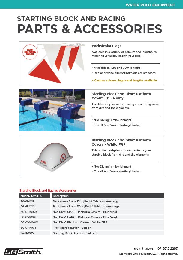 Starting Block Blue No Dive Cover | S.R.Smith Australia